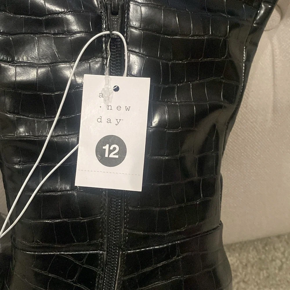 a new day | Shoes | Nwt A New Day By Target Black Python Boots Sz 2 ...